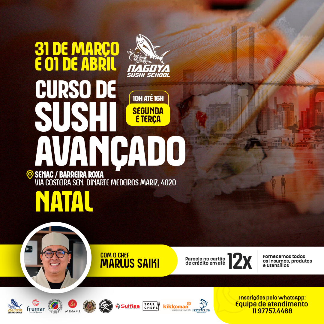 Curso de Sushi Avancado em Natal - Nagoya Sushi School